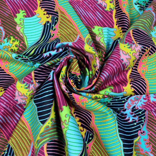 The Great Wave Collage Hokusai Fabric by Alexander Henry - modes4u