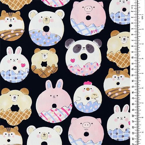 Delicious Animal Donuts Fabric by Kokka - modes4u