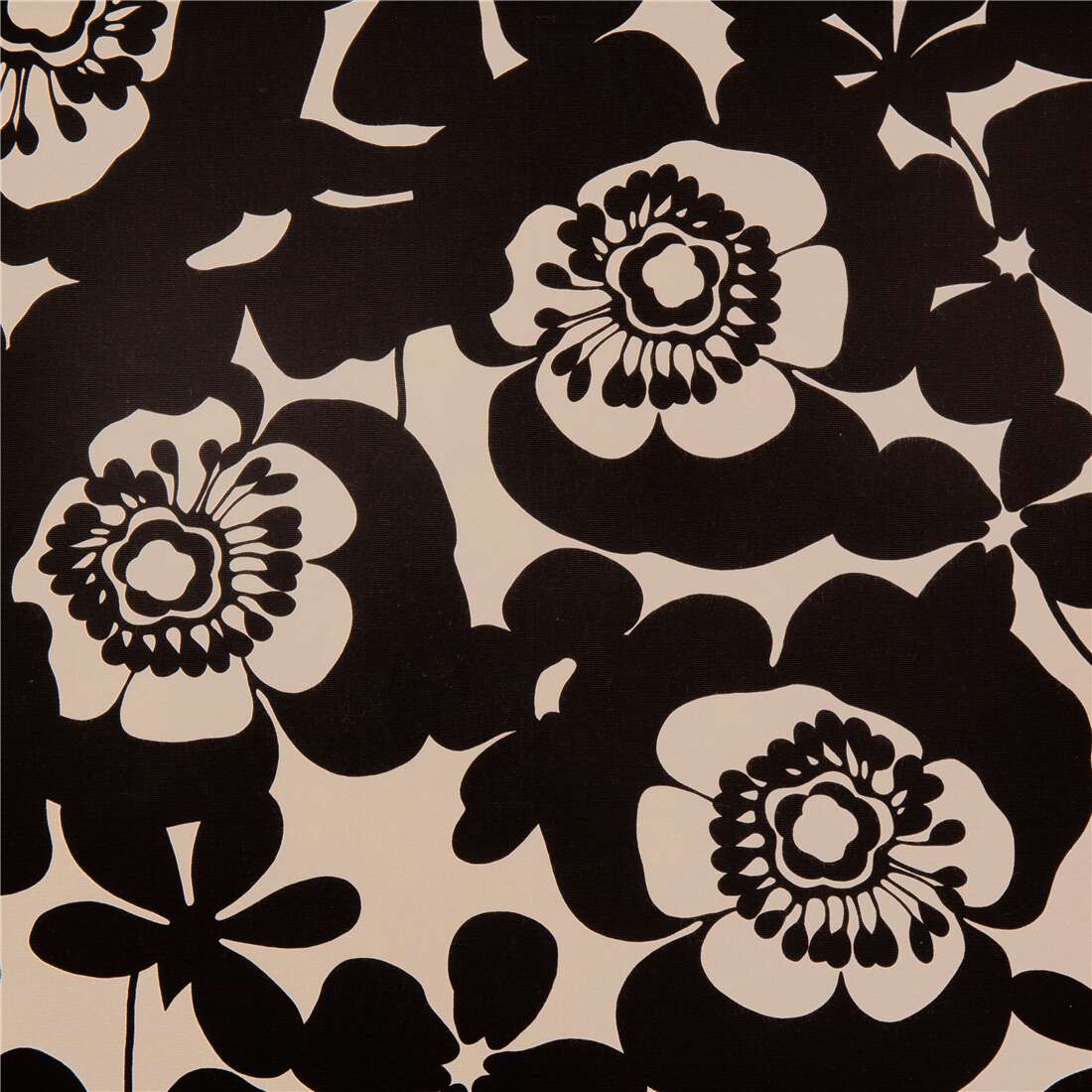 Alexander Henry cream heavy oxford fabric with big black flowers Fabric ...