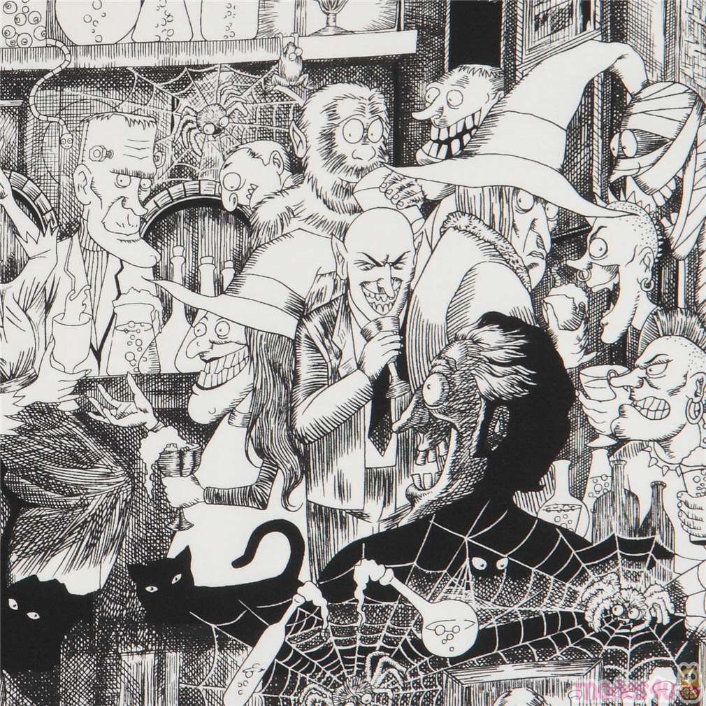 Alexander Henry fabric monster cat spider web Unhappy Hour Fabric by ...