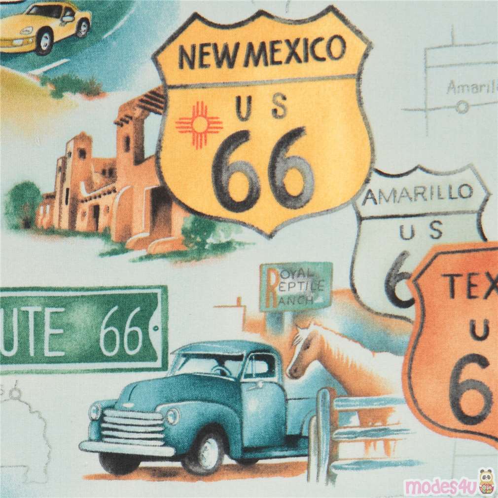 Remnant 42 cm - Alexander Henry fabric road sign Get Your Kicks On ...