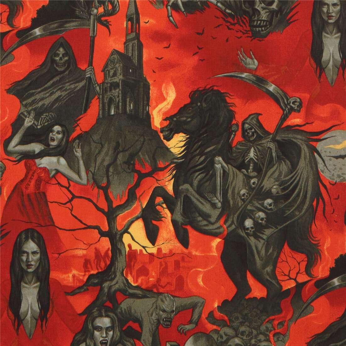 Alexander Henry orange monster fabric Fabric by Alexander Henry - modeS4u