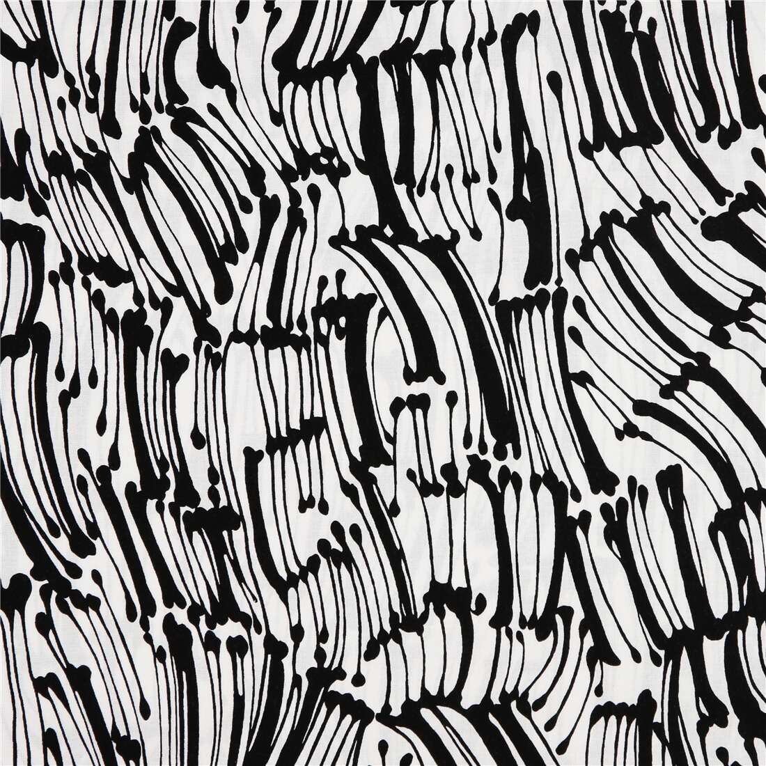 Alexander Henry white cotton fabric with black abstract stripes Fabric ...