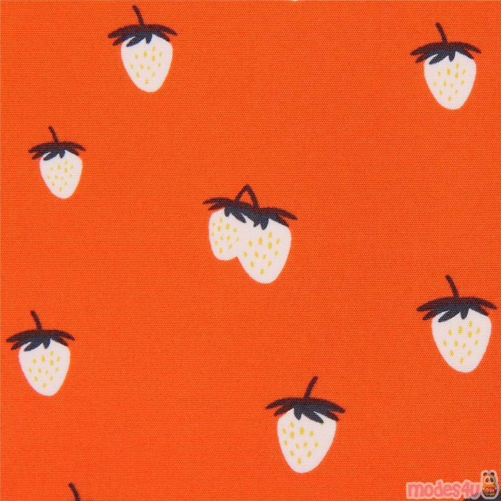 Art Gallery Fabrics dark orange strawberry pattern Fabric by Japanese ...