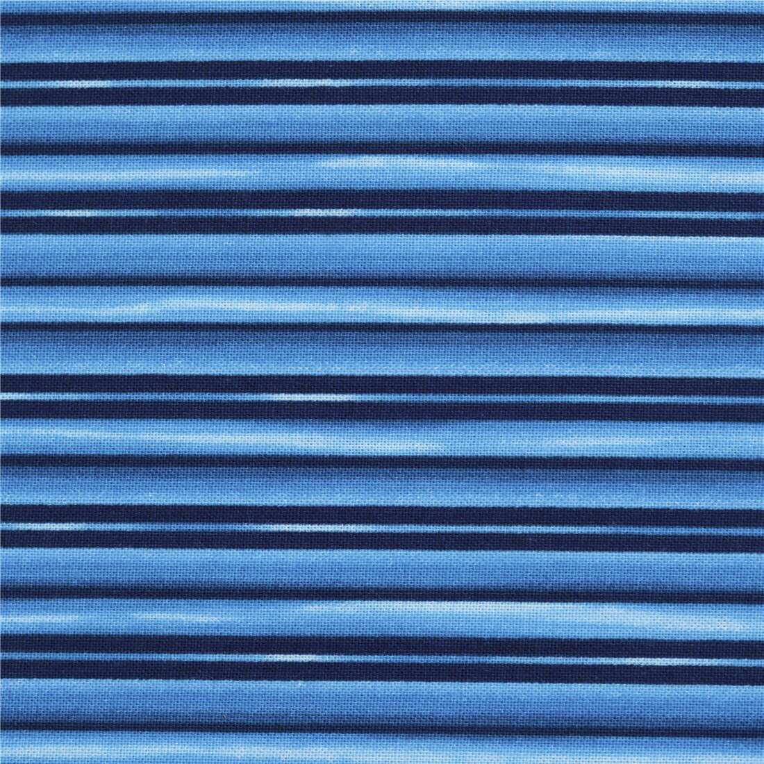 Blue Thin Narrow Stripes Fabric by Timeless Treasures - modes4u