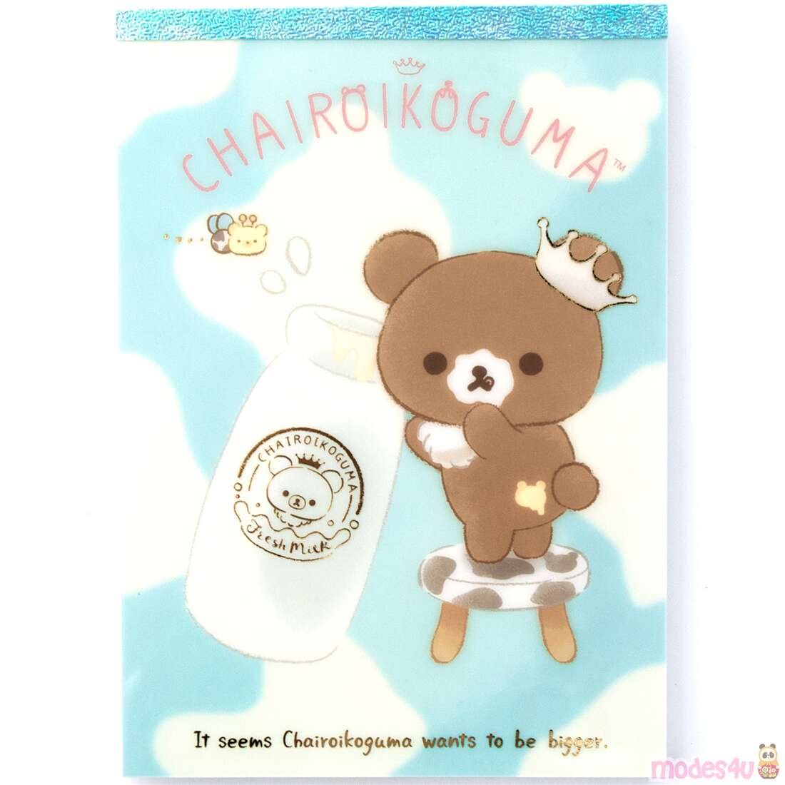 Blue Charoi Koguma and milk memo pad by San-X - modes4u