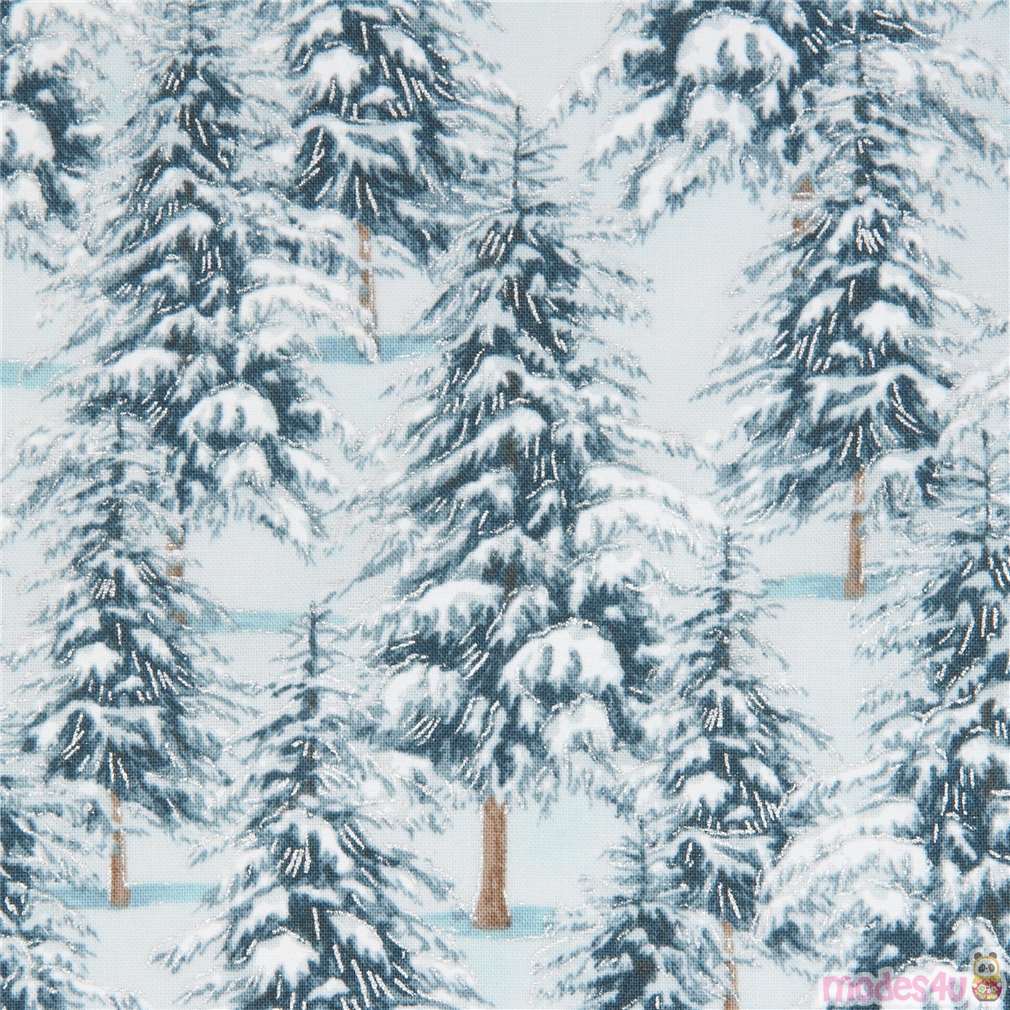 Christmas tree with silver metallic embellishment fabric by Robert ...