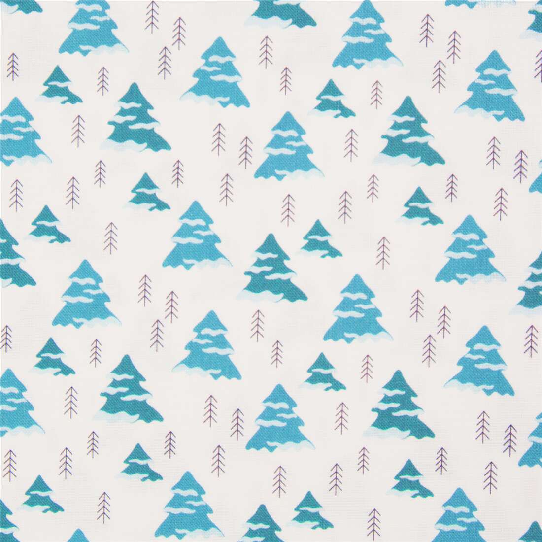 Christmas Trees Snow White Winter Fabric by Quilting Treasures - modes4u