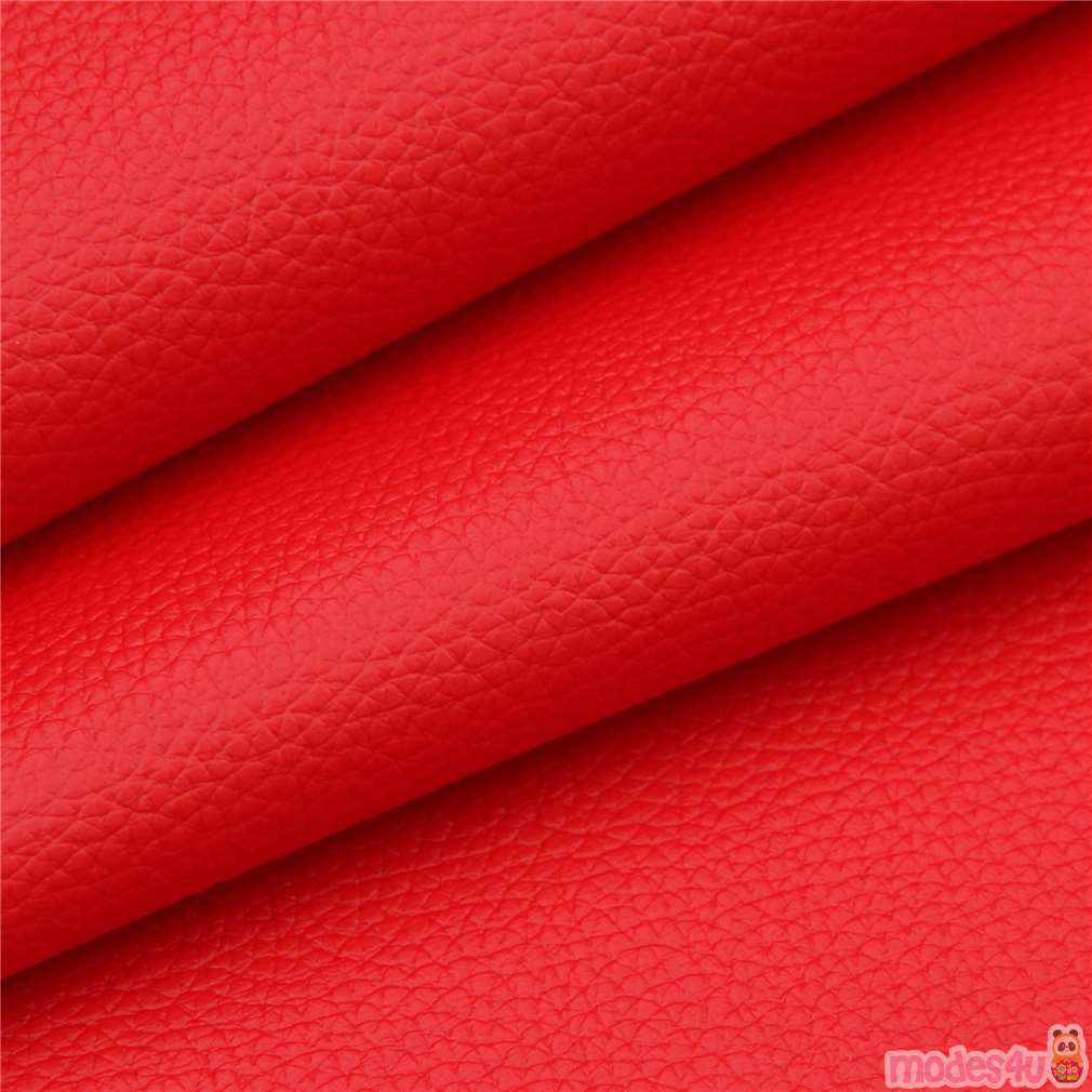 Cosmo solid red vinyl leather fabric Fabric by Cosmo - modes4u