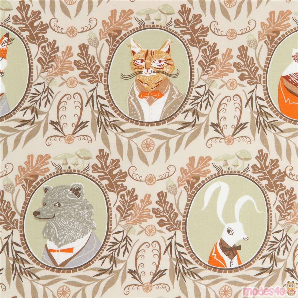 Dear Stella tela beis con retratos de animales Fabric by Timeless ...