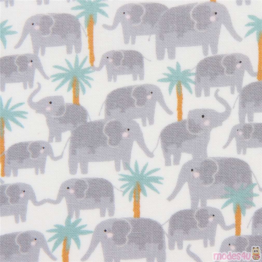 Dear Stella small white elephant fabric Fabric by Timeless Treasures ...