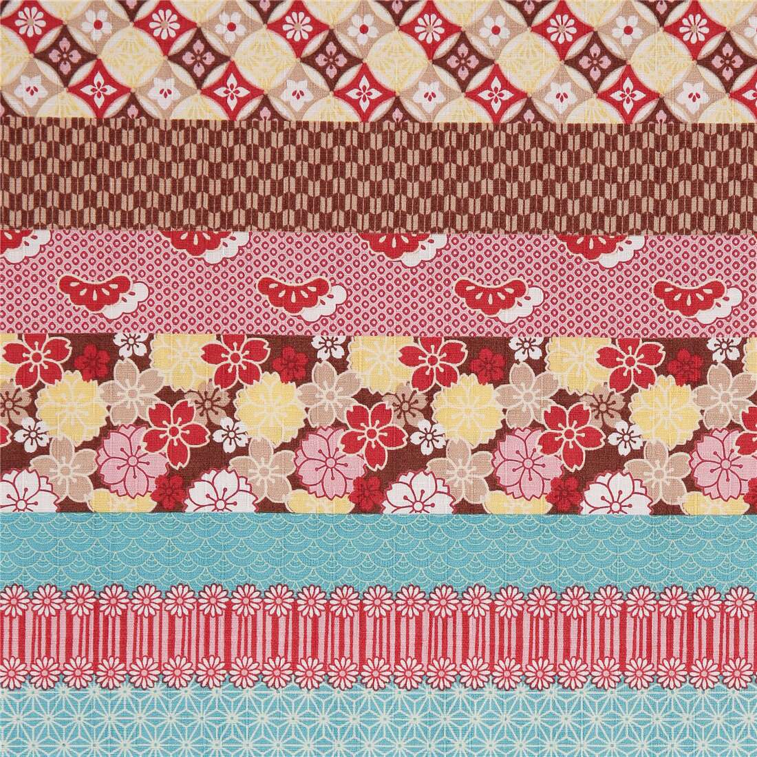 Dobby cotton fabric assorted Japanese stripes patterns by Kokka Fabric ...