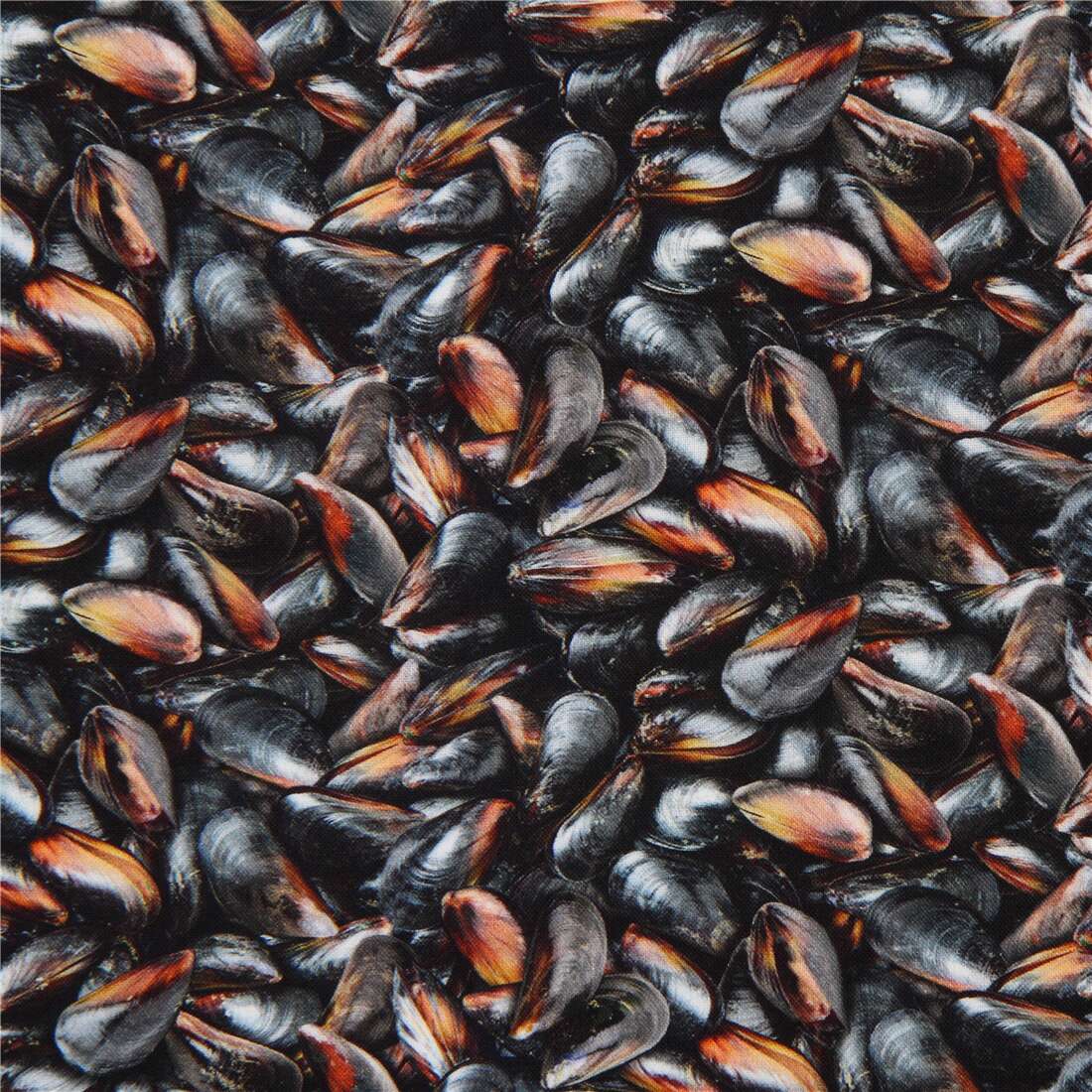 Elizabeth's Studio fabric with packed mussels Fabric by Elizabeth's ...