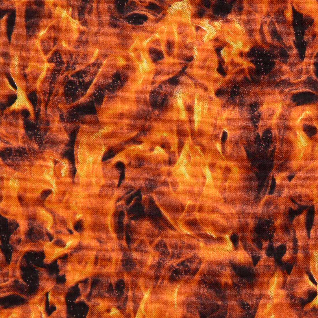 Under Fire Orange Black Flames Fabric by Elizabeth's Studio - modes4u