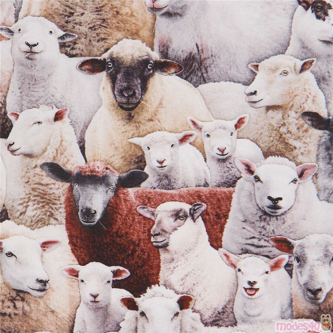 Elizabeth's Studio packed sheep and lamb fabric - modeS4u