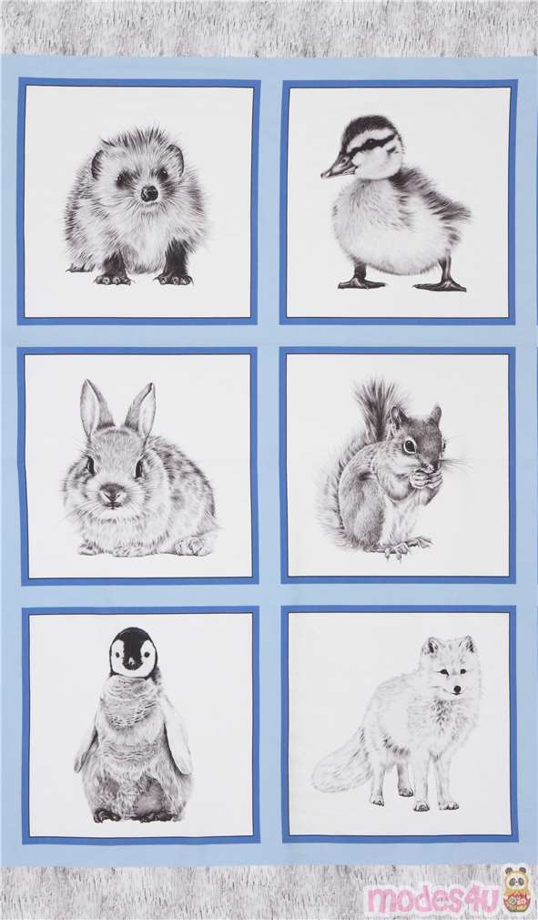 Faulty - baby animal panel fabric by Robert Kaufman - modes4u
