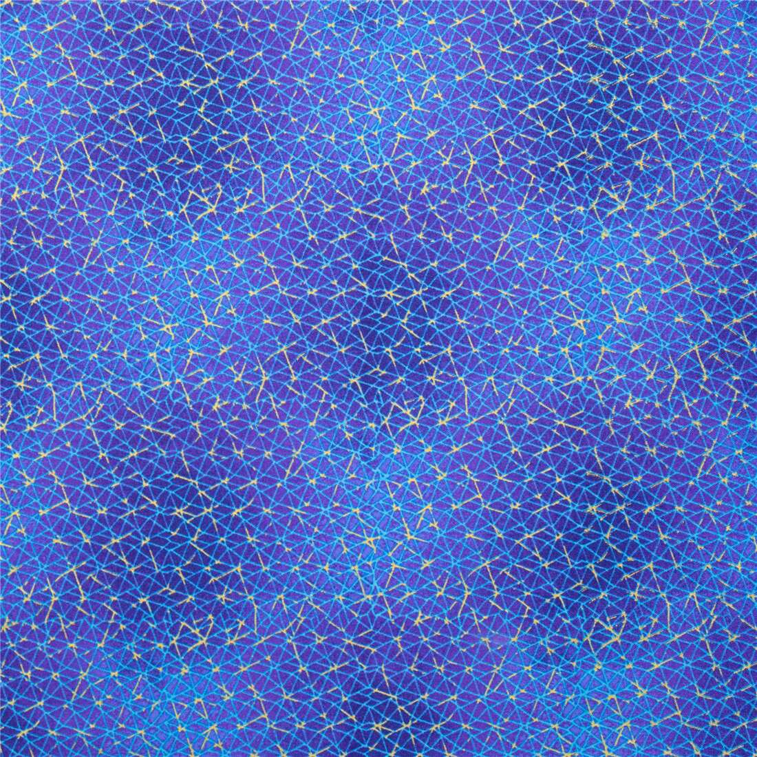 Gold metallic grid mesh on blue fabric by Timeless Treasures Fabric by ...