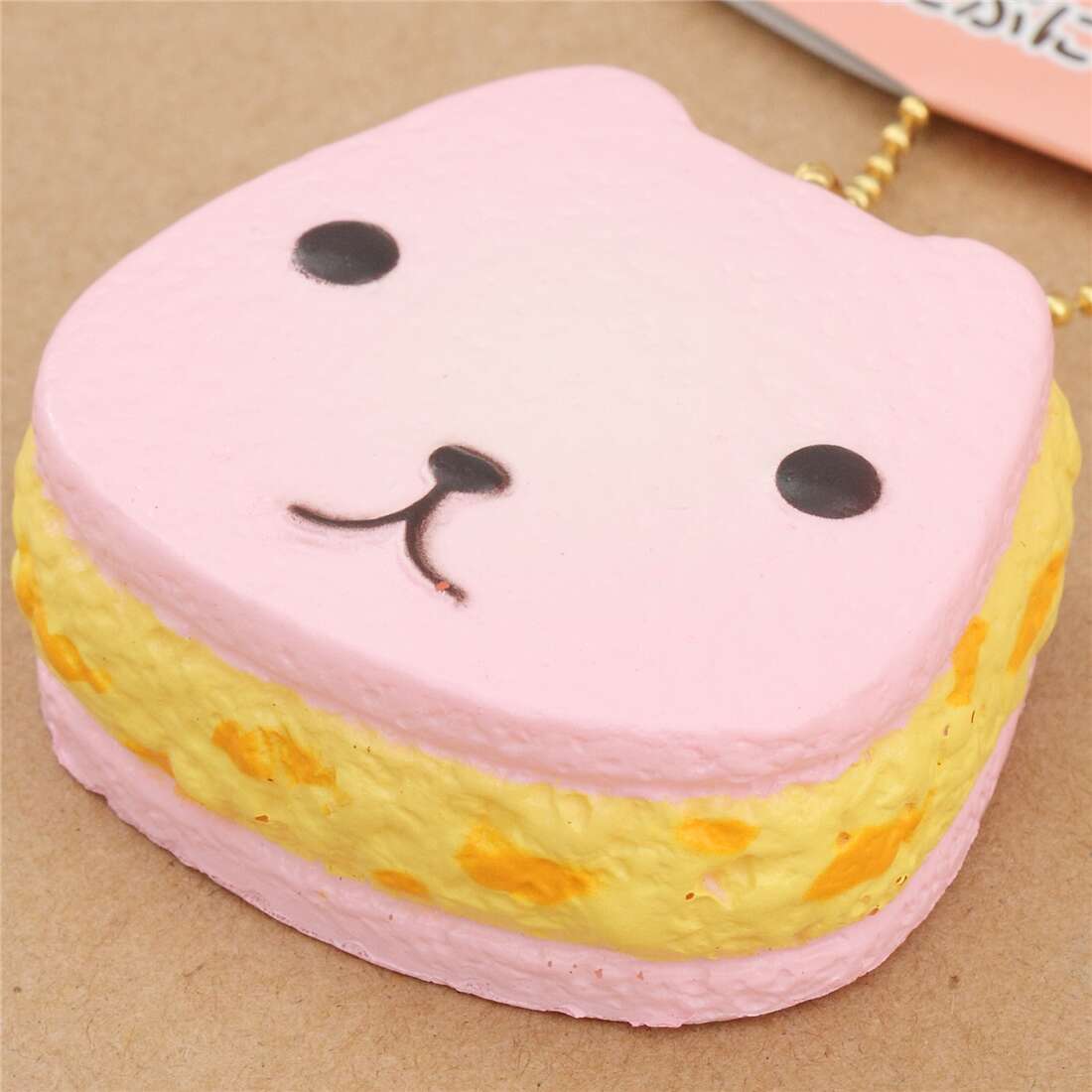 Kapibarasan pink yellow cookie sandwich squishy charm - modes4u