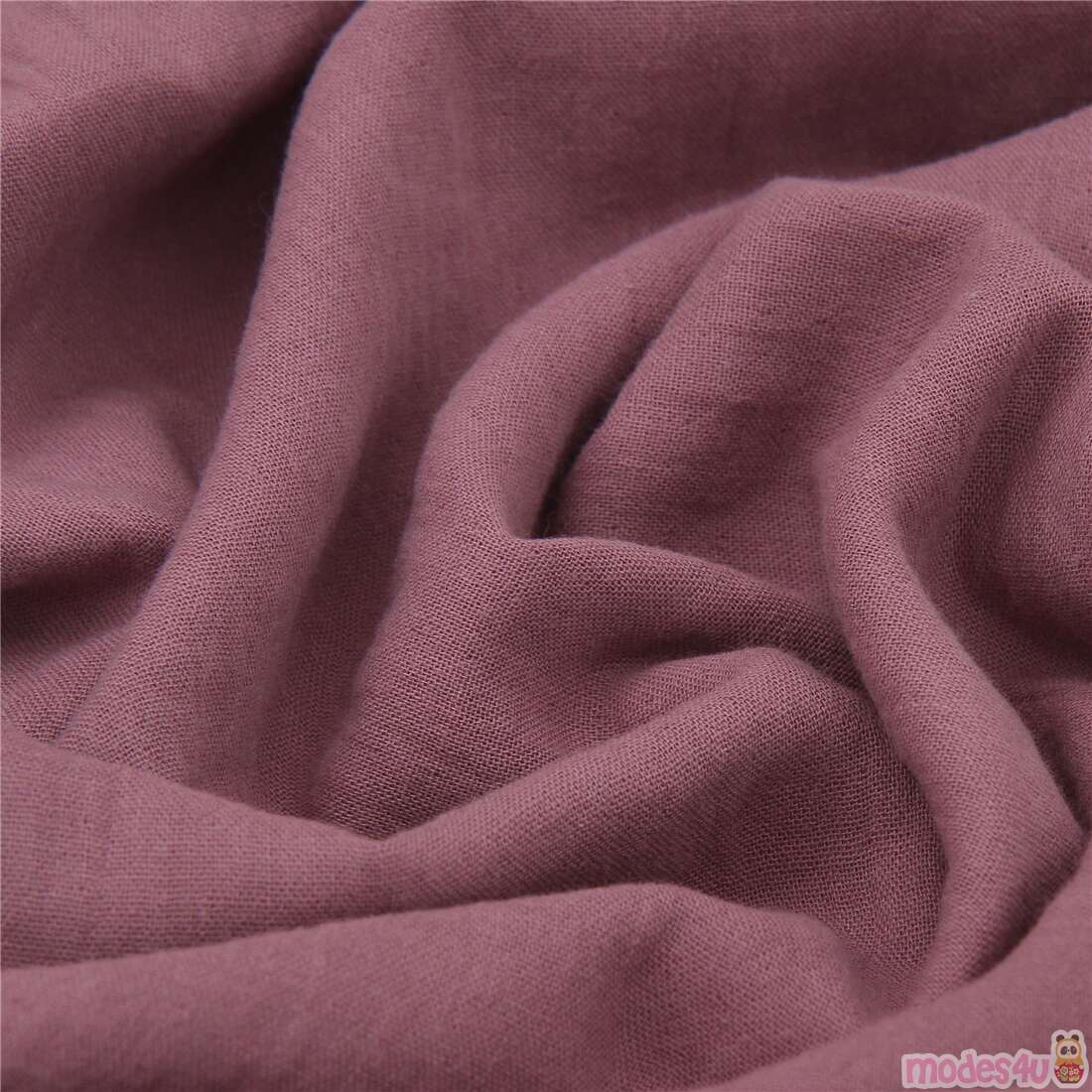 Kokka double gauze fabric in solid purple-mauve Fabric by Kokka - modes4u