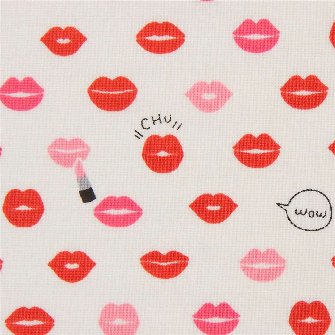 Japanese Chu Kiss Lips and Lipsticks Fabric by Kokka - modes4u