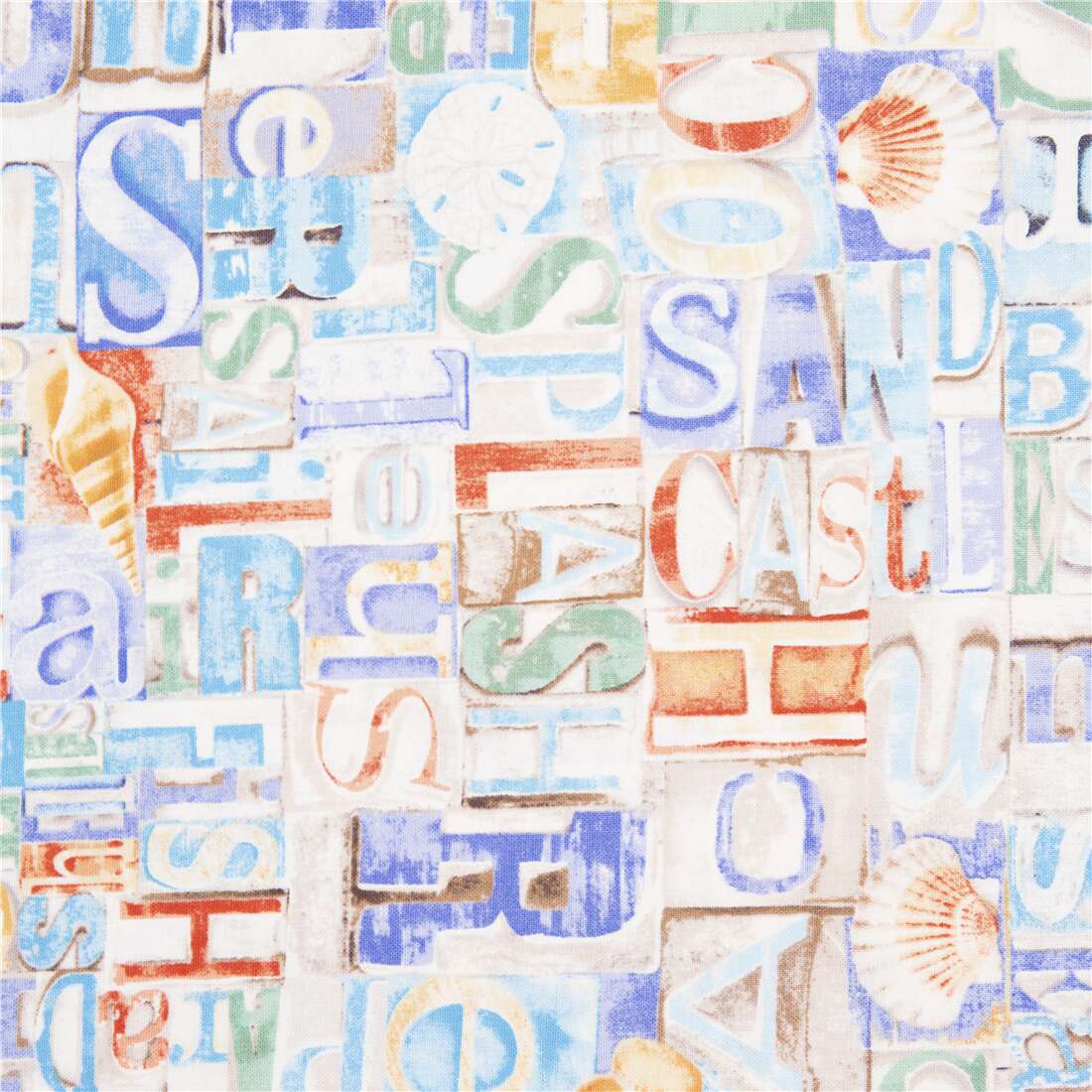 Welcome to the Beach Summer Words Fabric by Timeless Treasures - modes4u