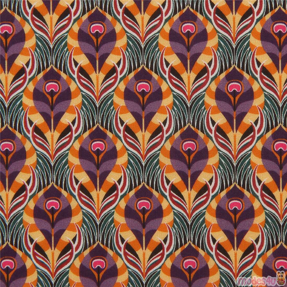 Liberty Fabrics colorful peacock feather Tana Lawn cotton fabric Fabric ...