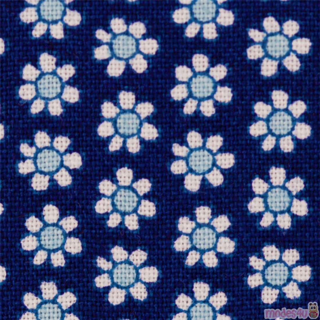 Liberty Fabrics tiny daisy flower rows blue dot cotton fabric Fabric by ...