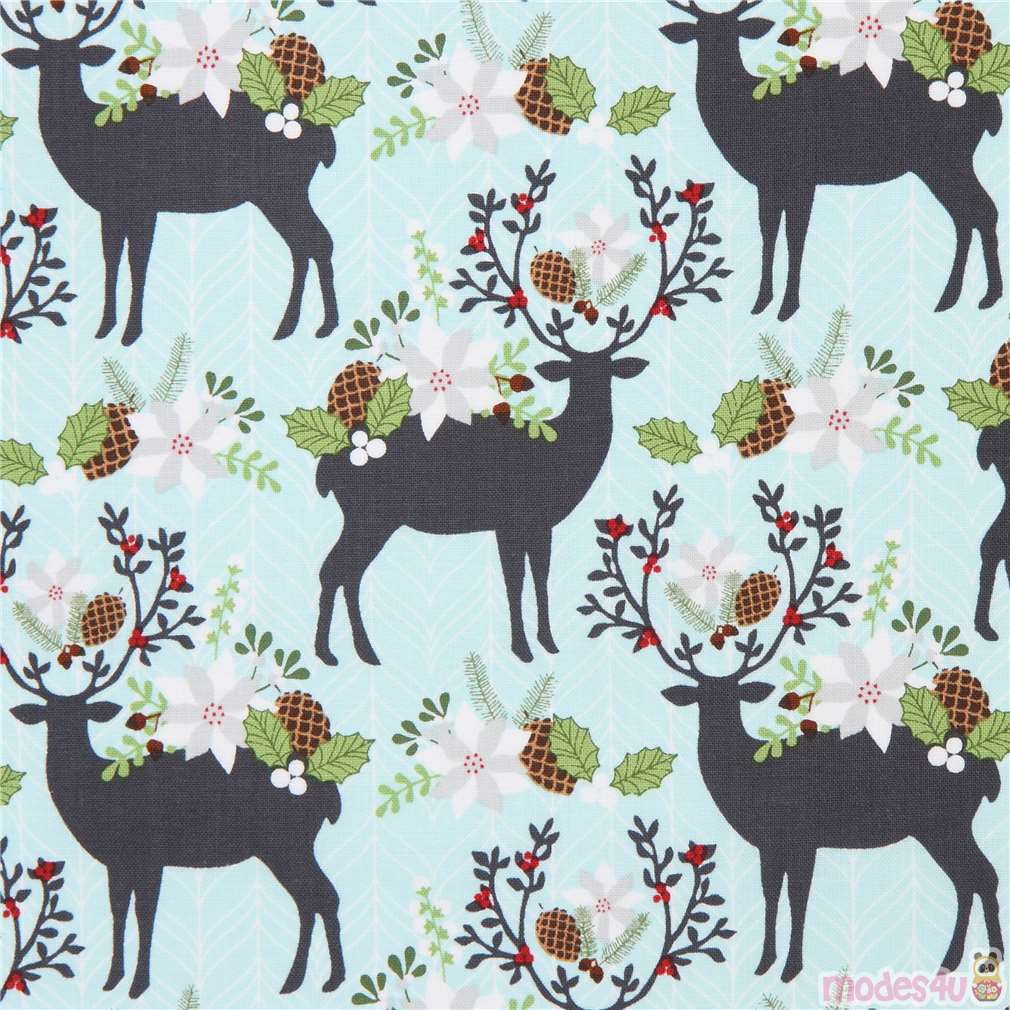 Michael Miller Christmas deer fabric Fabric by Michael Miller - modes4u