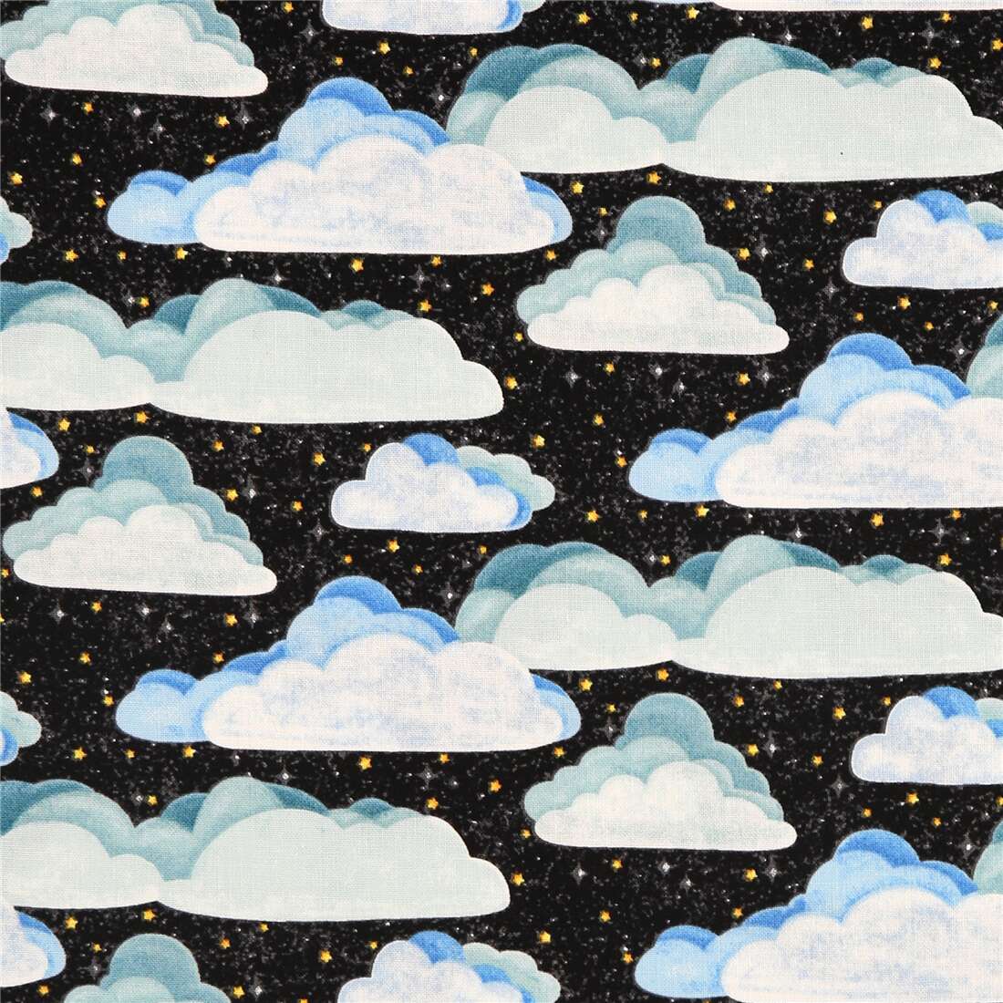 Clouds on Starry Night Sky Fabric by Michael Miller - modes4u