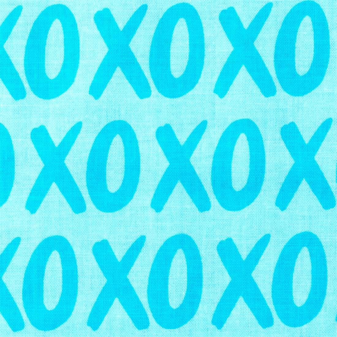 XOXO Rows in Blue Fabric by Michael Miller - modeS4u