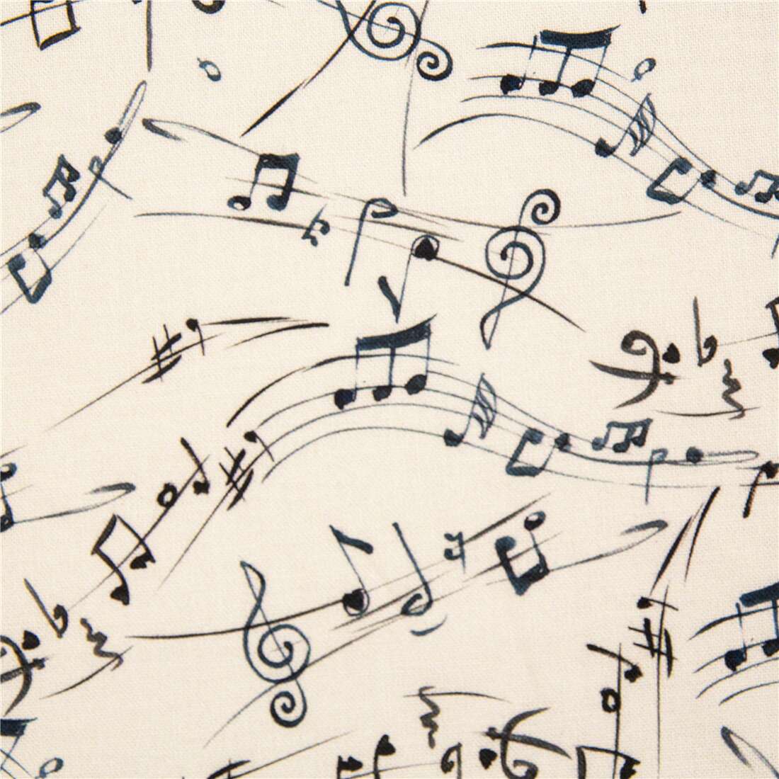 Michael Miller cream cotton fabric with music notes Fabric by Michael ...