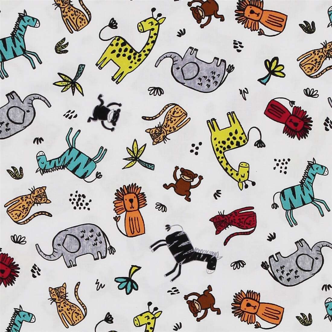 Michael Miller elephants lions monkeys cotton fabric Fabric by Michael ...