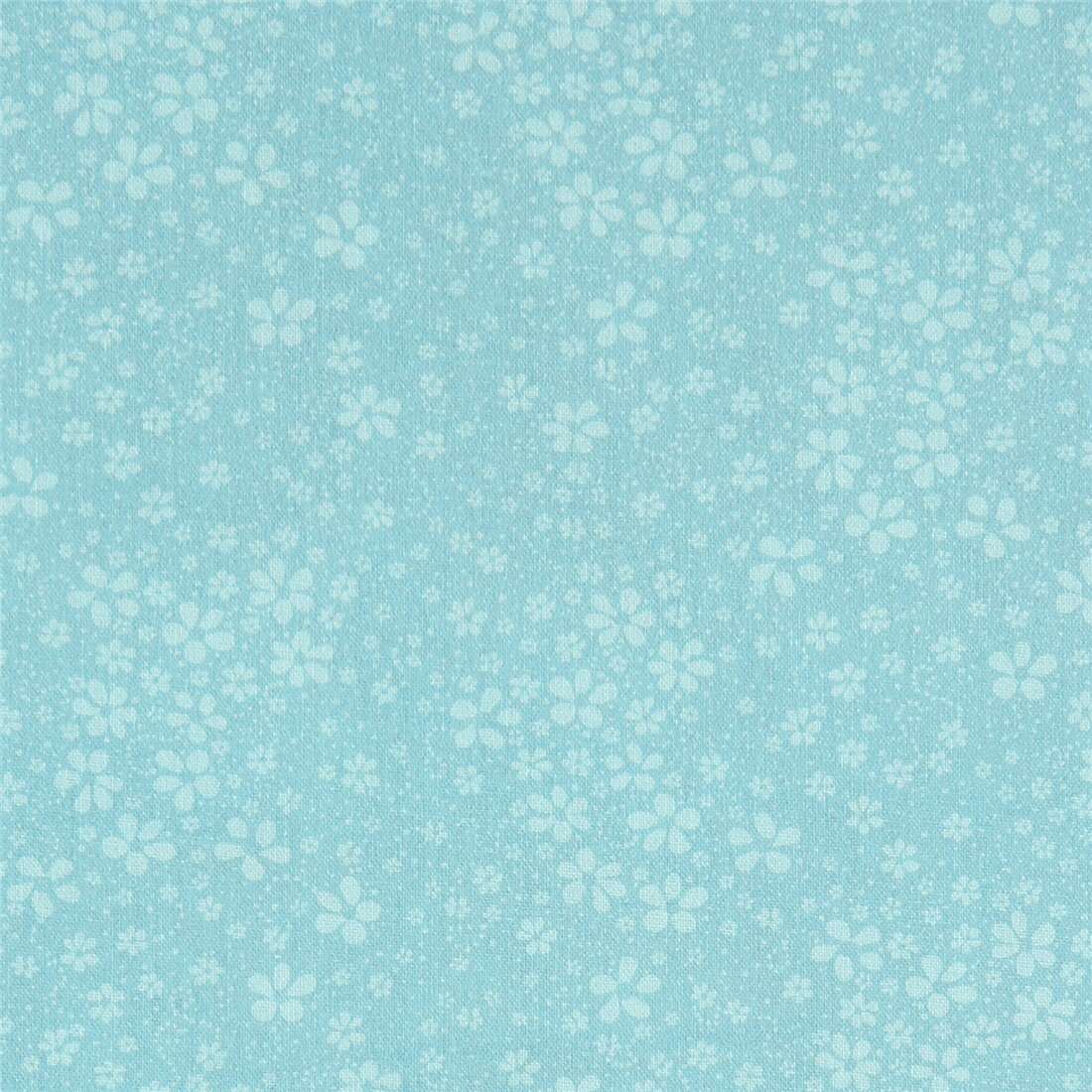 Michael Miller light blue small white floral cotton fabric Fabric by ...