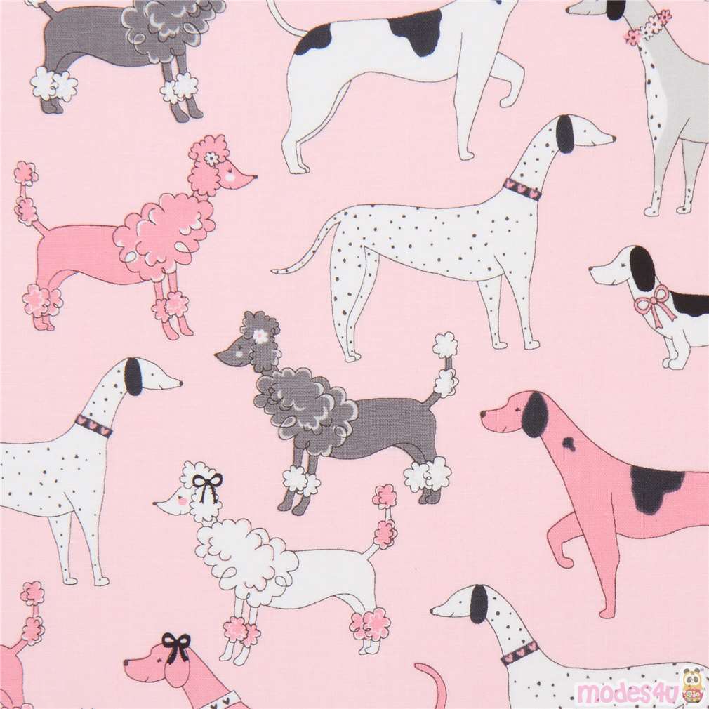 Michael Miller light pink dog fabric Fabric by Michael Miller - modes4u