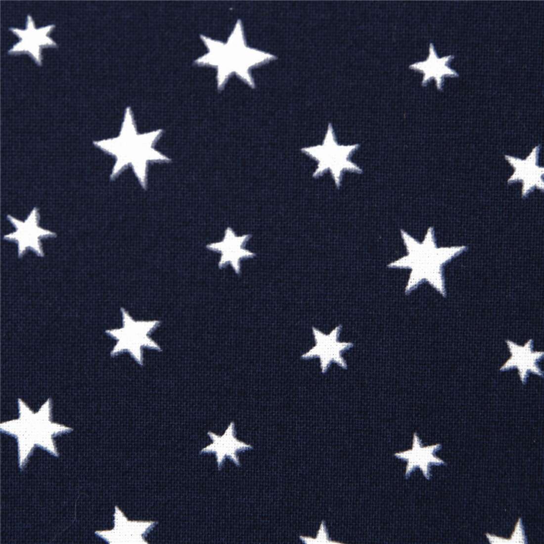 Navy Blue Six Point White Stars Fabric by Michael Miller - modes4u