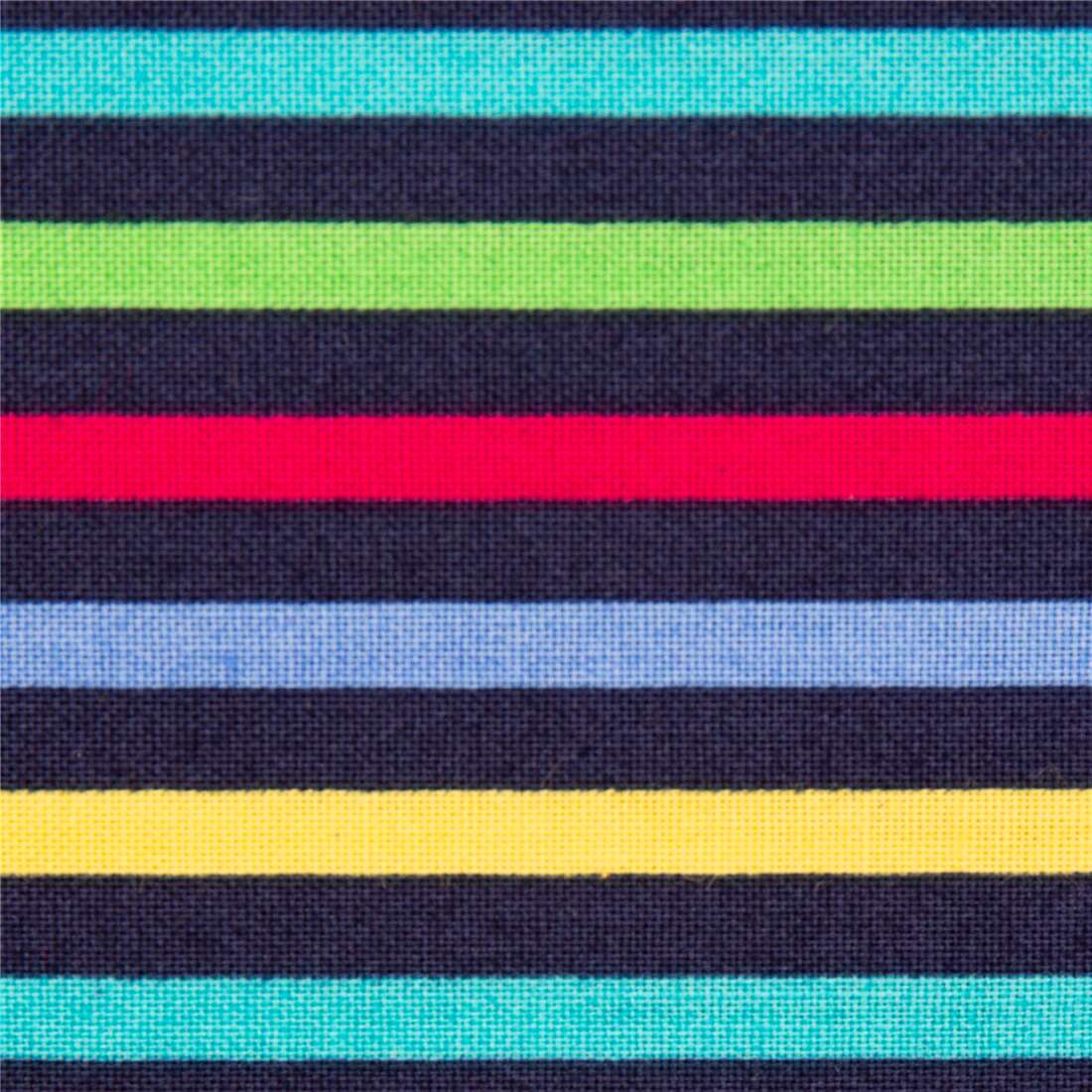 Navy with Colourful Stripes Fabric by Michael Miller - modes4u