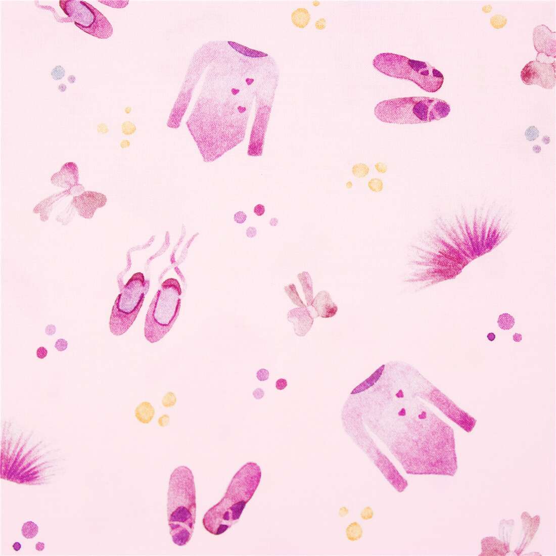 Tumbling Illustrated Ballet Items Fabric by Michael Miller - modes4u