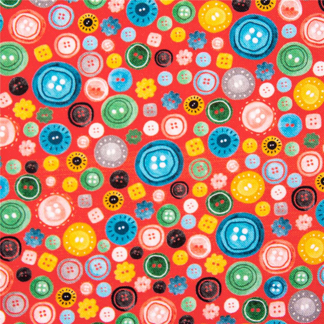 Small Colourful Painted Buttons Fabric by Michael Miller - modes4u