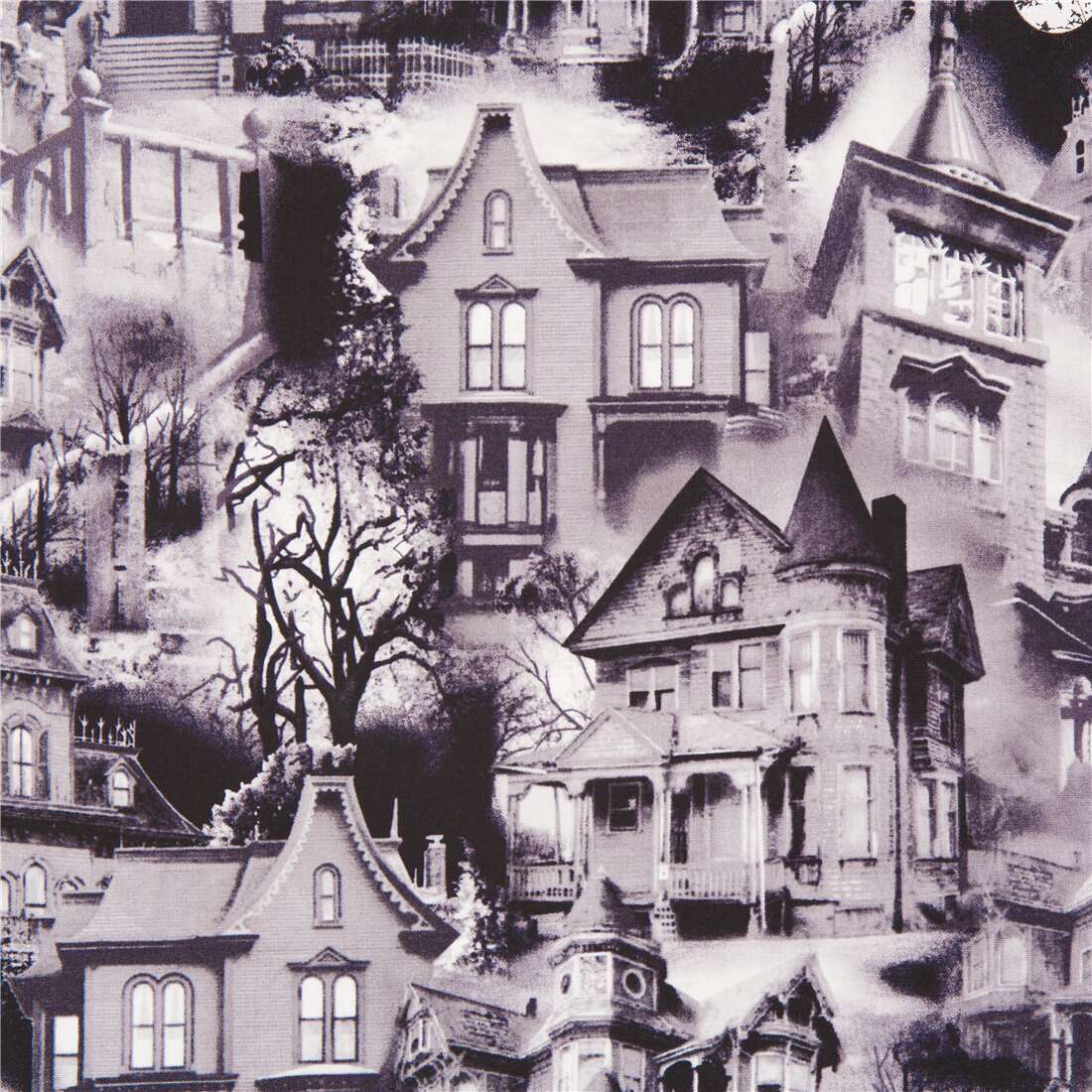 Wicked Eve Spooky Haunted House Fabric by Timeless Treasures - modes4u