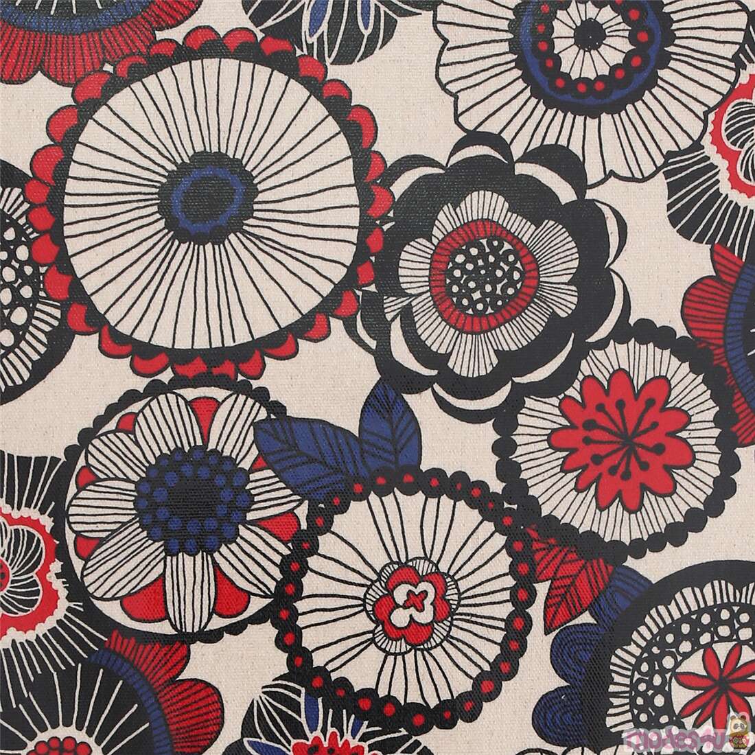 Natural color oxford laminate fabric circle flowers stripes Fabric by ...