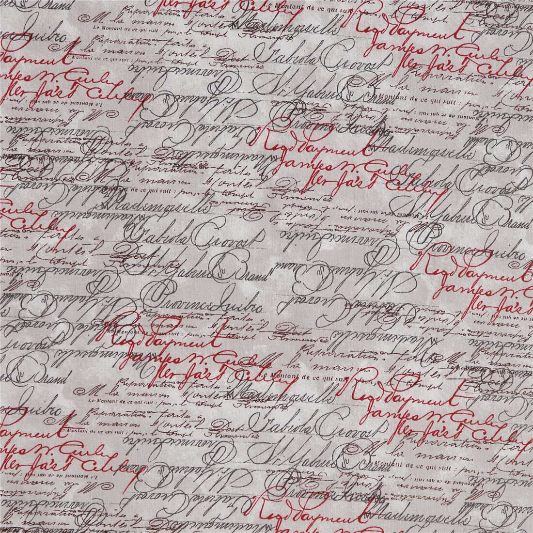 French Country Vintage Writing Text Fabric by Timeless Treasures - modes4u