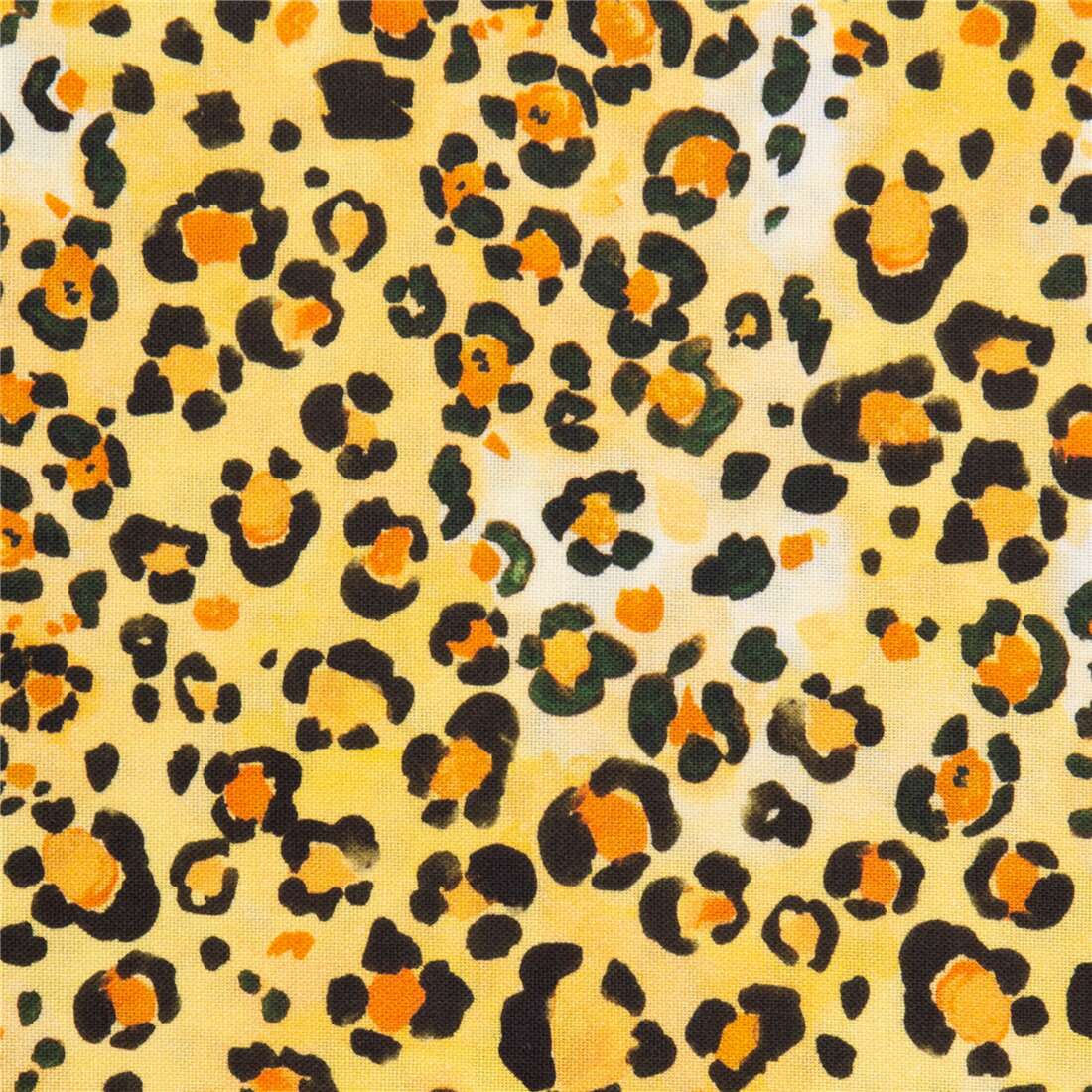 Orange leopard fabric black spots digital print Dear Stella Fabric by ...