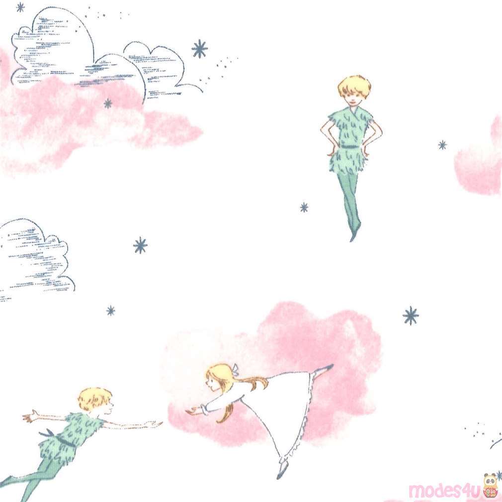 Peter Pan and Wendy knit fabric in white by Michael Miller Fabric by ...