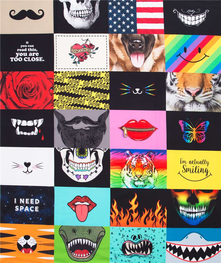 Masquerade Mouth Face Mask Pop Culture Icons Fabric by Timeless ...