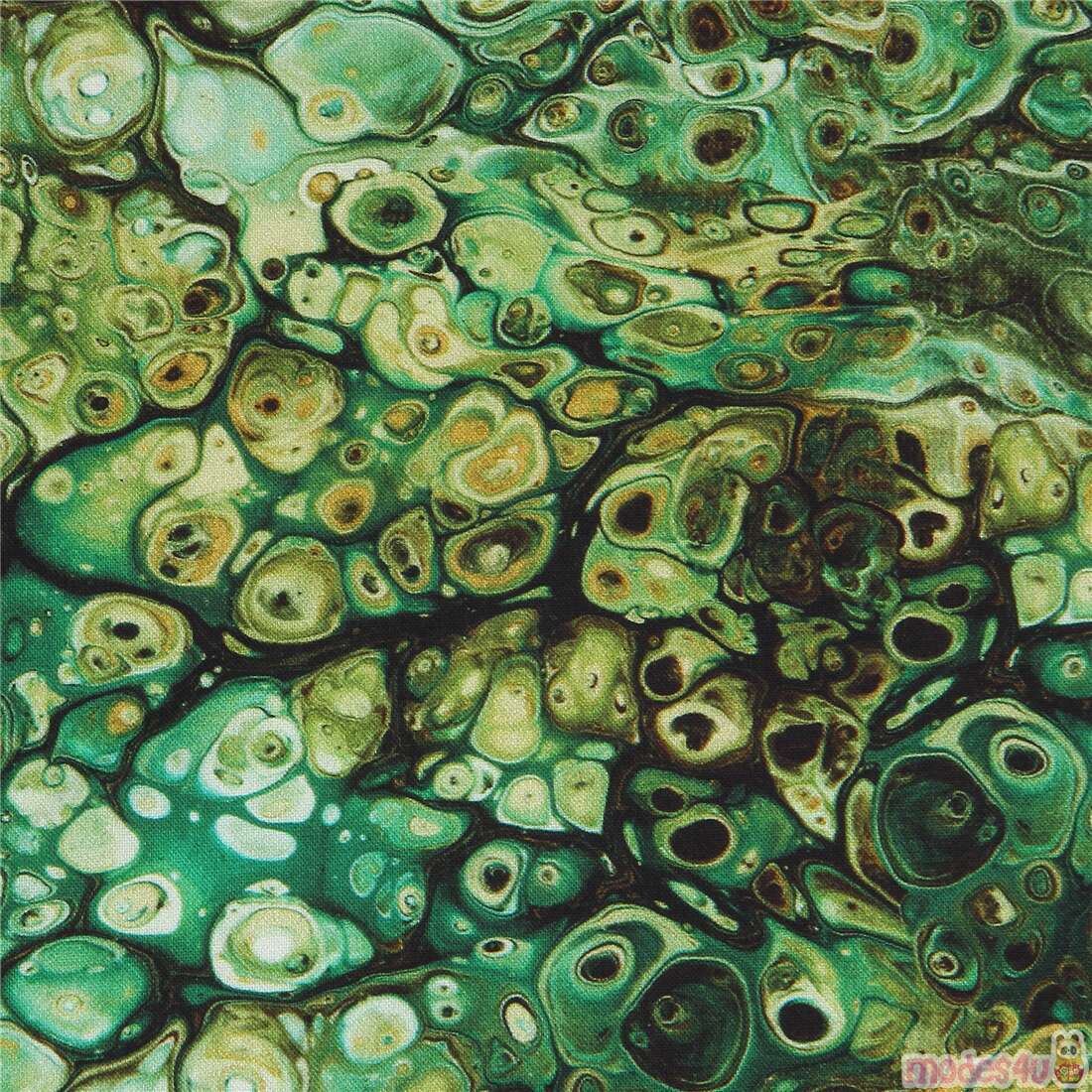 Tissu QT Fabrics avec des motifs abstraits verts Fabric by Japanese ...