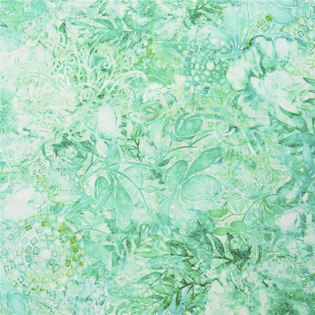 Quilting Treasures aqua turquoise blue green ombre US fabric Fabric by ...