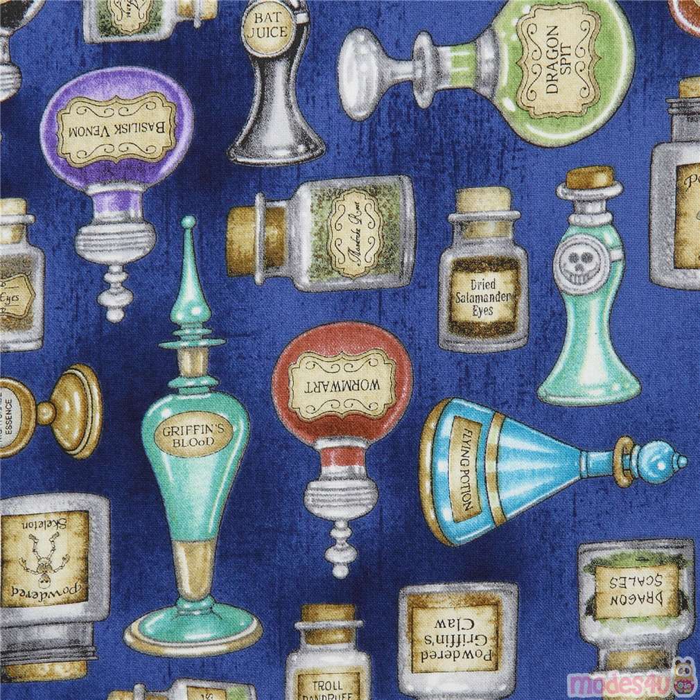 Quilting Treasures Magic Potion Fabric In Dark Blue ModeS4u