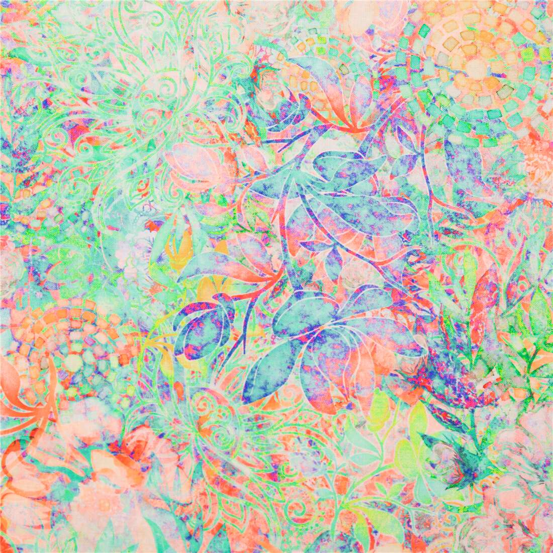 Quilting Treasures ombre flowers rainbow print cotton fabric - modeS4u