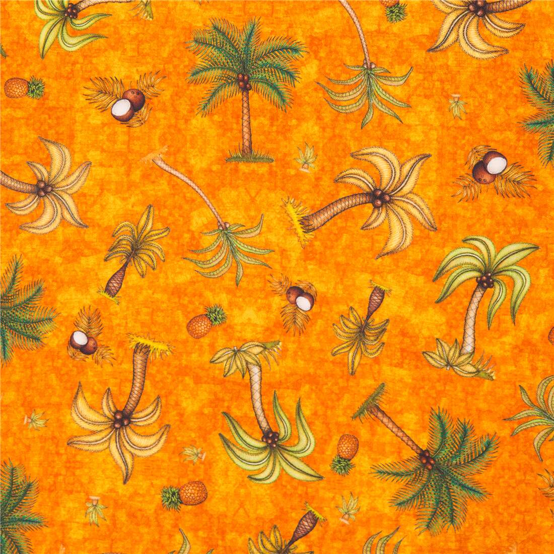Tumbling Palm Trees Coconut Pineapple Fabric by Quilting Treasures ...