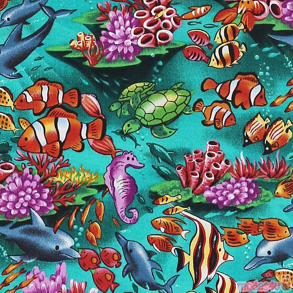 Stoff mit Regenbogen Meer Clownfischen von Trans-Pacific Textiles ...